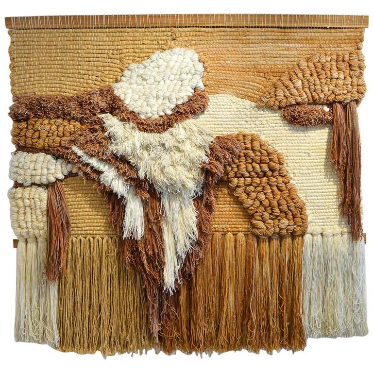 Large Fiber Art Weaving, circa 1970 at 1stDibs