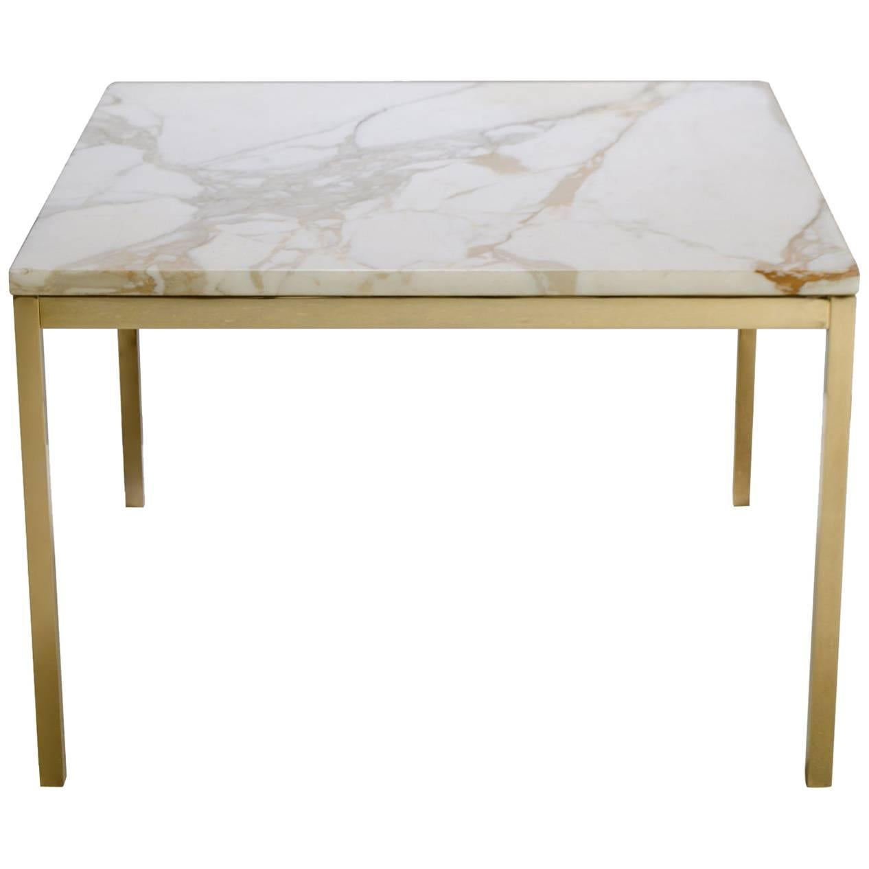 Florence Knoll Coffee Table with Calacatta Marble, 24-Karat Gold ...