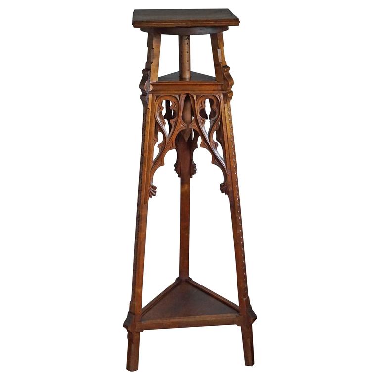 Antique and Large Hand Carved Gothic Revival Studio Work Easel ...