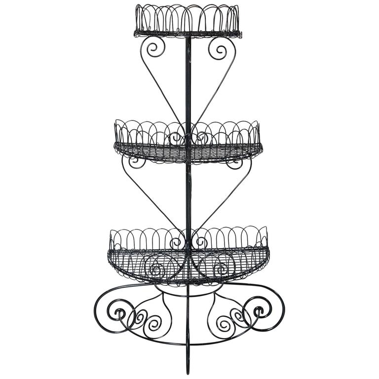 Vintage French Style Wire Planter at 1stDibs