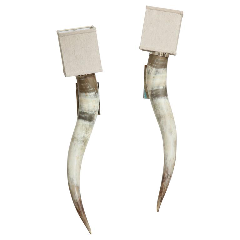 American Steer Horn Sconces at 1stDibs