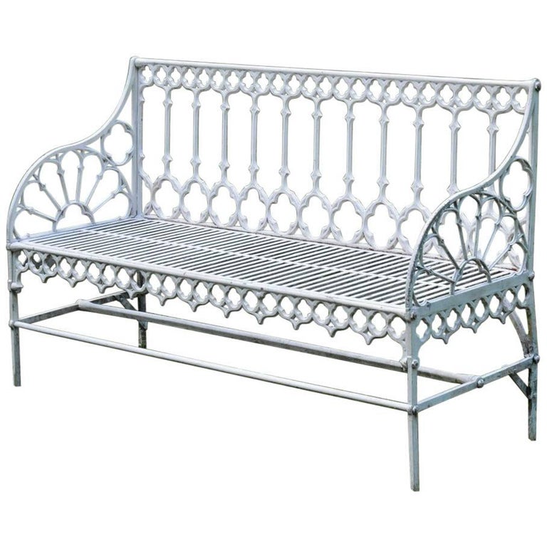 Cast Iron Gothic Bench at 1stDibs