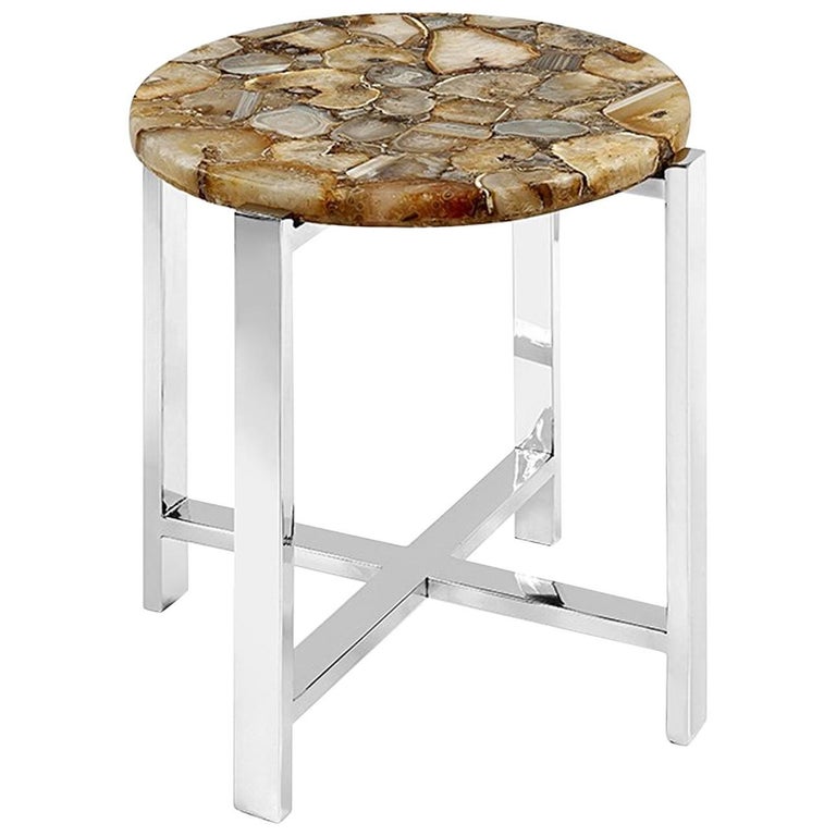 Agate Stone Side Table For Sale at 1stDibs