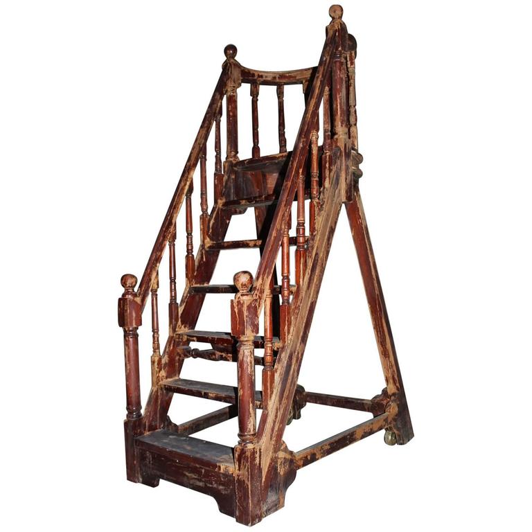 Large Library Ladder at 1stdibs