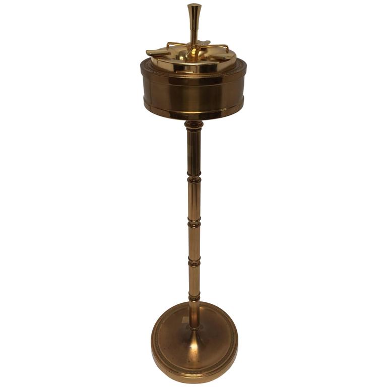 Brass Pillar Ashtray Stand by Maison Baguès at 1stDibs