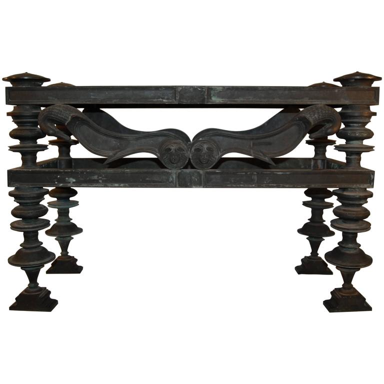 19th Century Bronze and Marble 'Seat of Honor' Table by Sabatino De ...