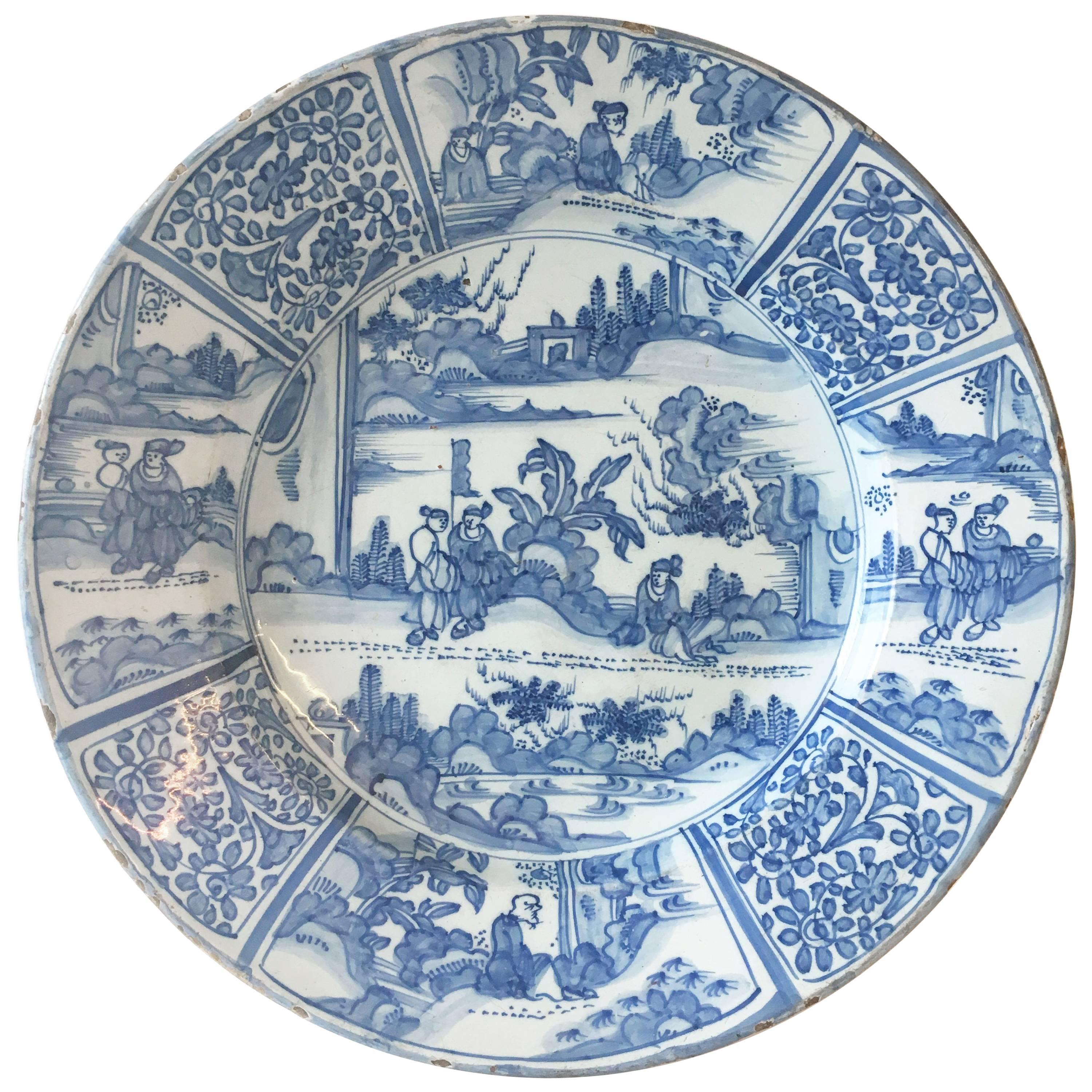 Large Delftware Charger, Probably Frankfurt Delftware For Sale at ...