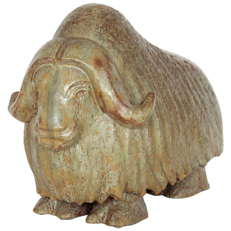 Rare 1950's Big Size Yak Danish Ceramic For Sale at 1stDibs