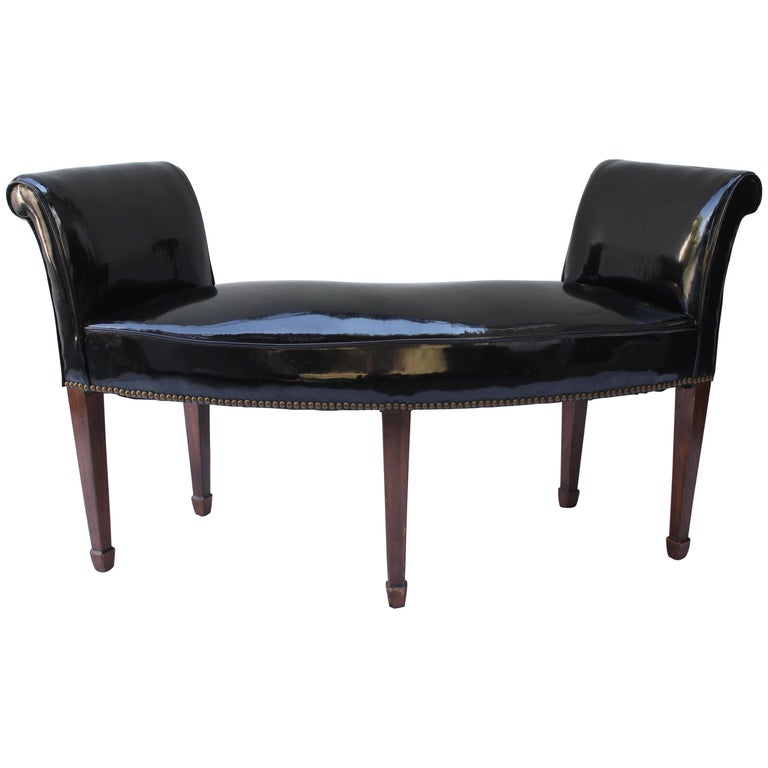 Patent Leather Curved Bench at 1stDibs