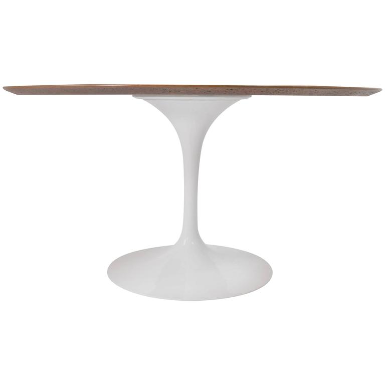Cone Shape Base Walnut Top Mid-Century Round Dining Table at 1stdibs