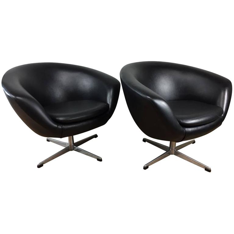 Overman Modern Pod Swivel Chairs at 1stDibs