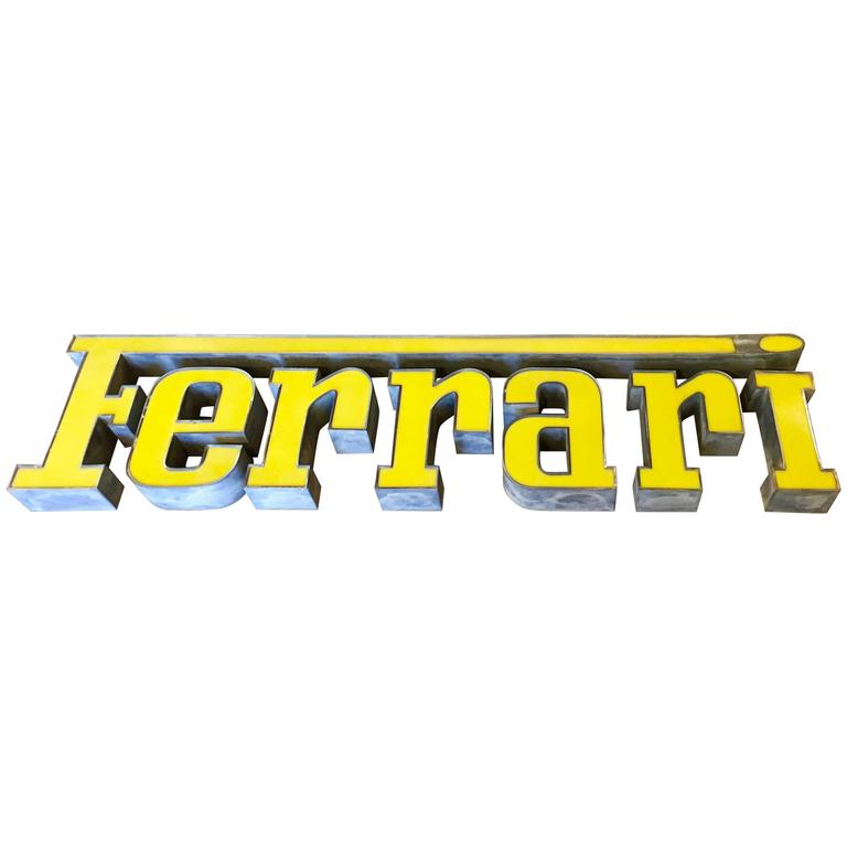 Rare Vintage Ferrari Dealership Sign from Europe at 1stDibs | ferrari ...
