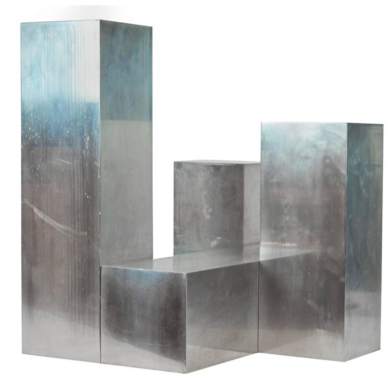 Mid-Century Modern Cubist Machine Age Aluminium Architectural Sculpture ...