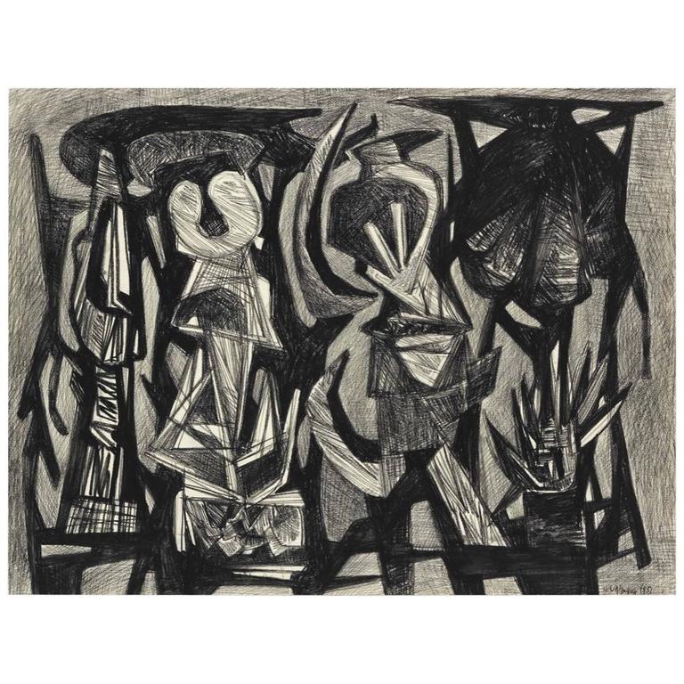 Hans Uhlmann: Untitled German Constructivist Berlin Bauhaus, 1951 For ...