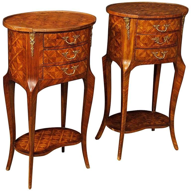 20th Century Pair of French Inlaid Bedside Tables in Rosewood For Sale ...