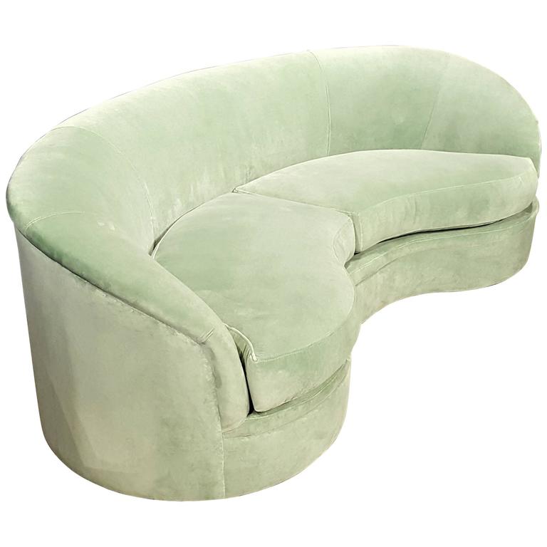 Biomorphic Kidney Form Sofa by Directional Furniture in Kagan Style ...