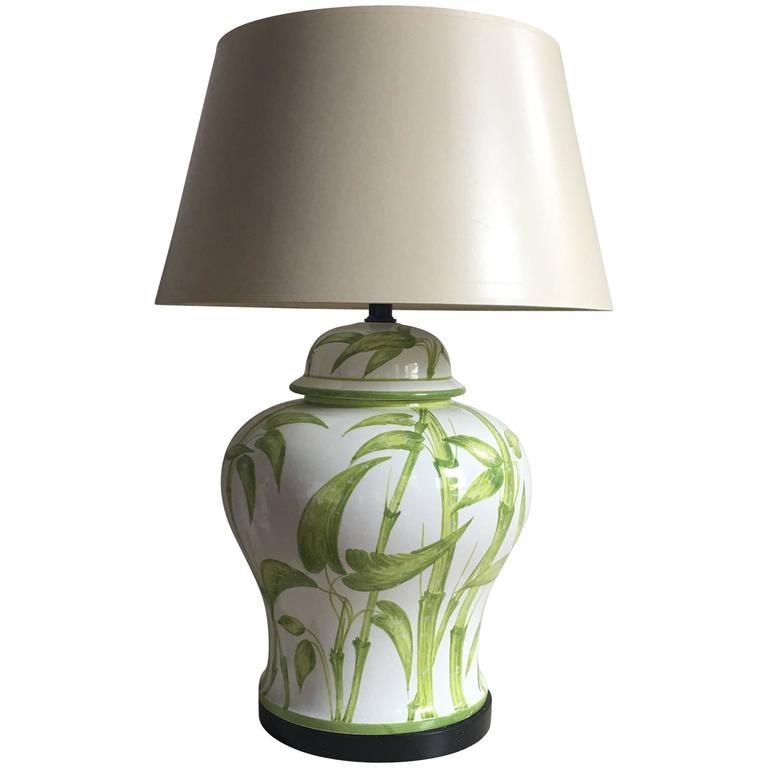 Italian Ceramic Bamboo Table Lamp For Sale at 1stdibs