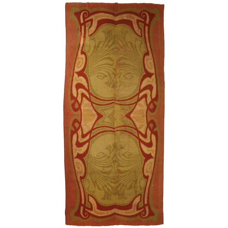 Art Nouveau, Handmade 100% Pure Wool Irish Rug at 1stDibs