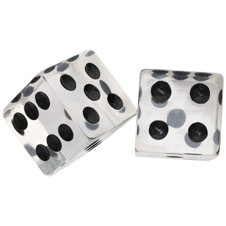 Large Clear Lucite Decorative Dice For Sale at 1stdibs