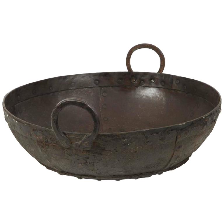 Large Iron Outdoor Pot Southern India at 1stDibs | large iron pot