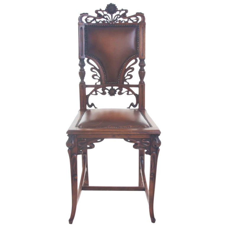 Ornate Art Nouveau "Liberty Chair", Italian, circa 1912 at 1stDibs