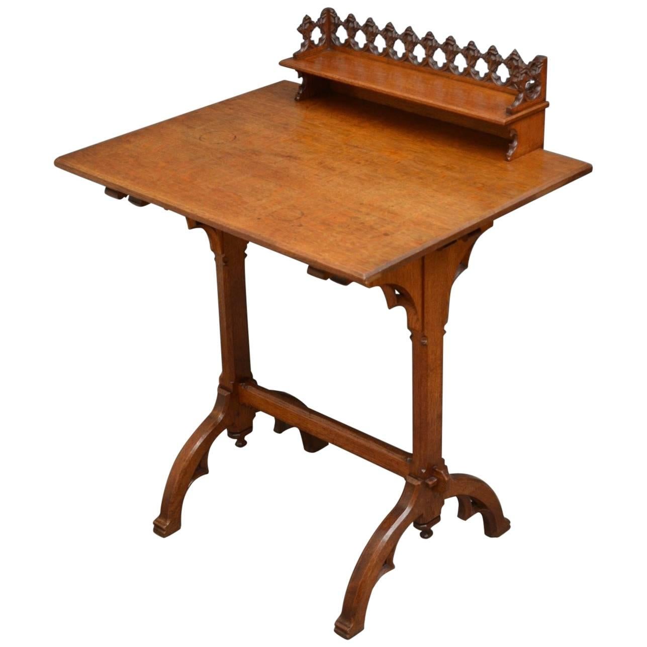 Gothic Revival Oak Table at 1stDibs