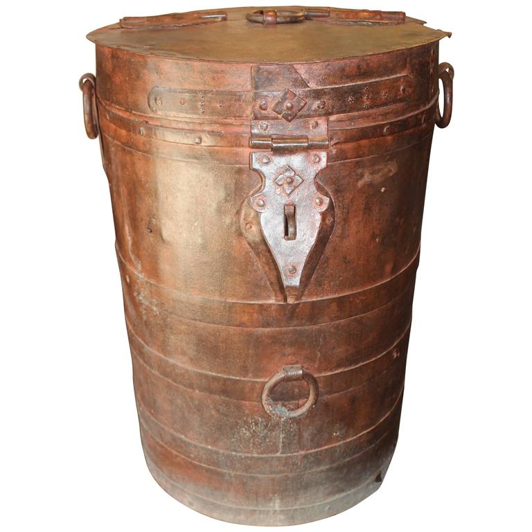 Vintage Anglo Colonial Metal Storage Bin For Sale at 1stDibs