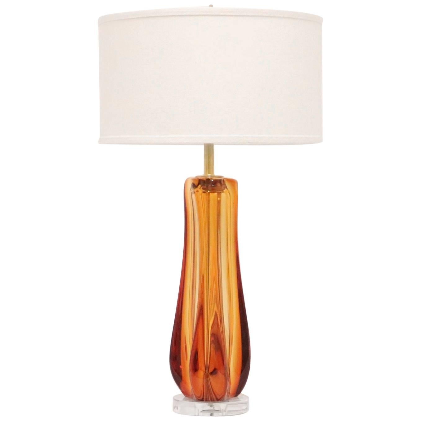Mid-Century Modern Murano Glass Lamp by Galliano Ferro at 1stDibs