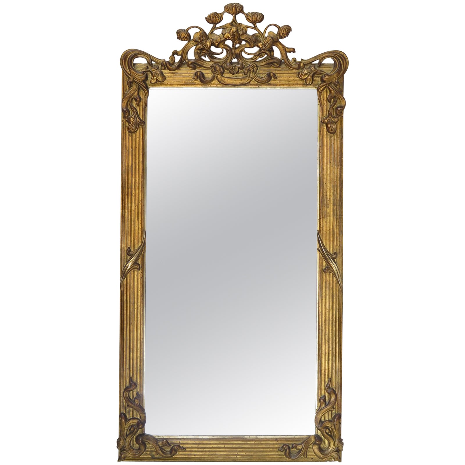 Early 1900s Black Spanish Frame with Gold Trim Mirror For Sale at 1stDibs