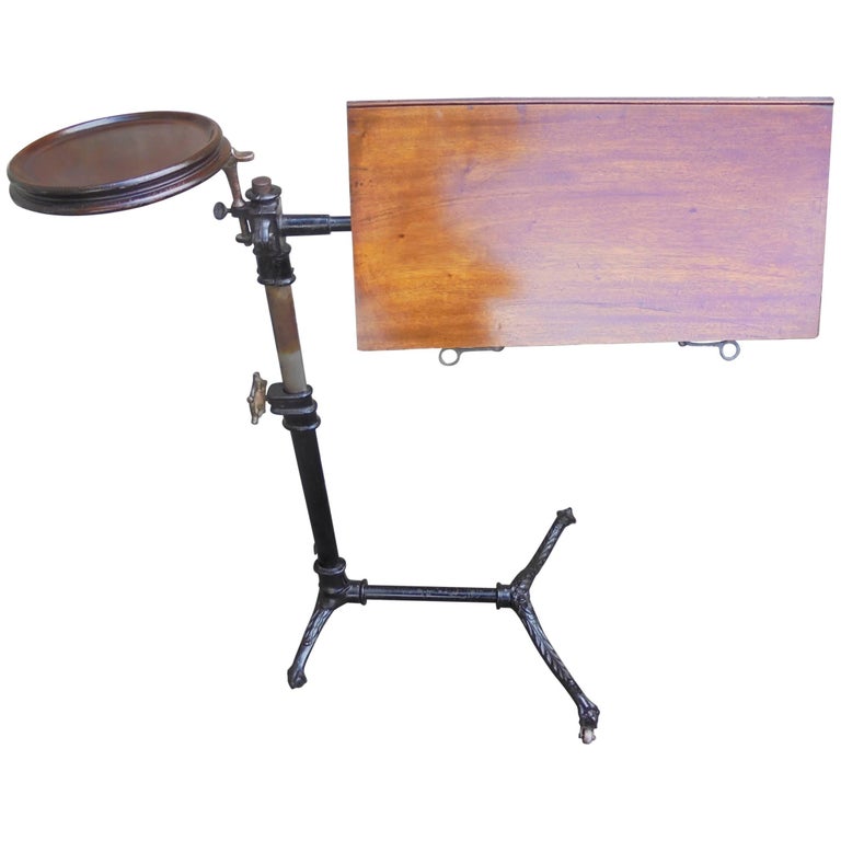 Antique Mahogany and Cast Iron Reading Stand at 1stDibs
