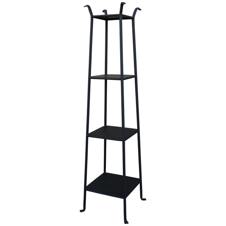 Black Metal Etagere with Graduated Shelves at 1stDibs