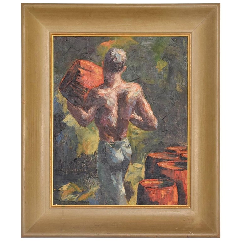 Oil in Canvas Mid-Century Period Painting Agnes Magruder Mougouch ...