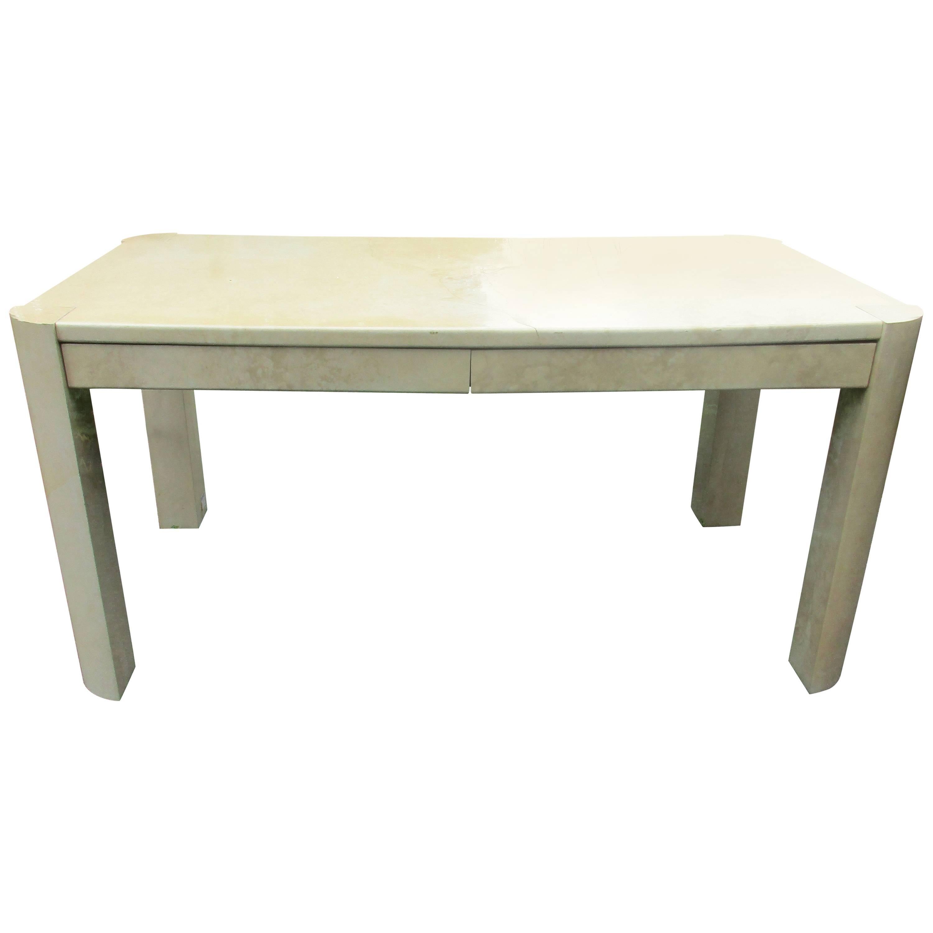 Karl Springer Angular Leg Game Table in Matte Lacquered Goatskin at 1stDibs