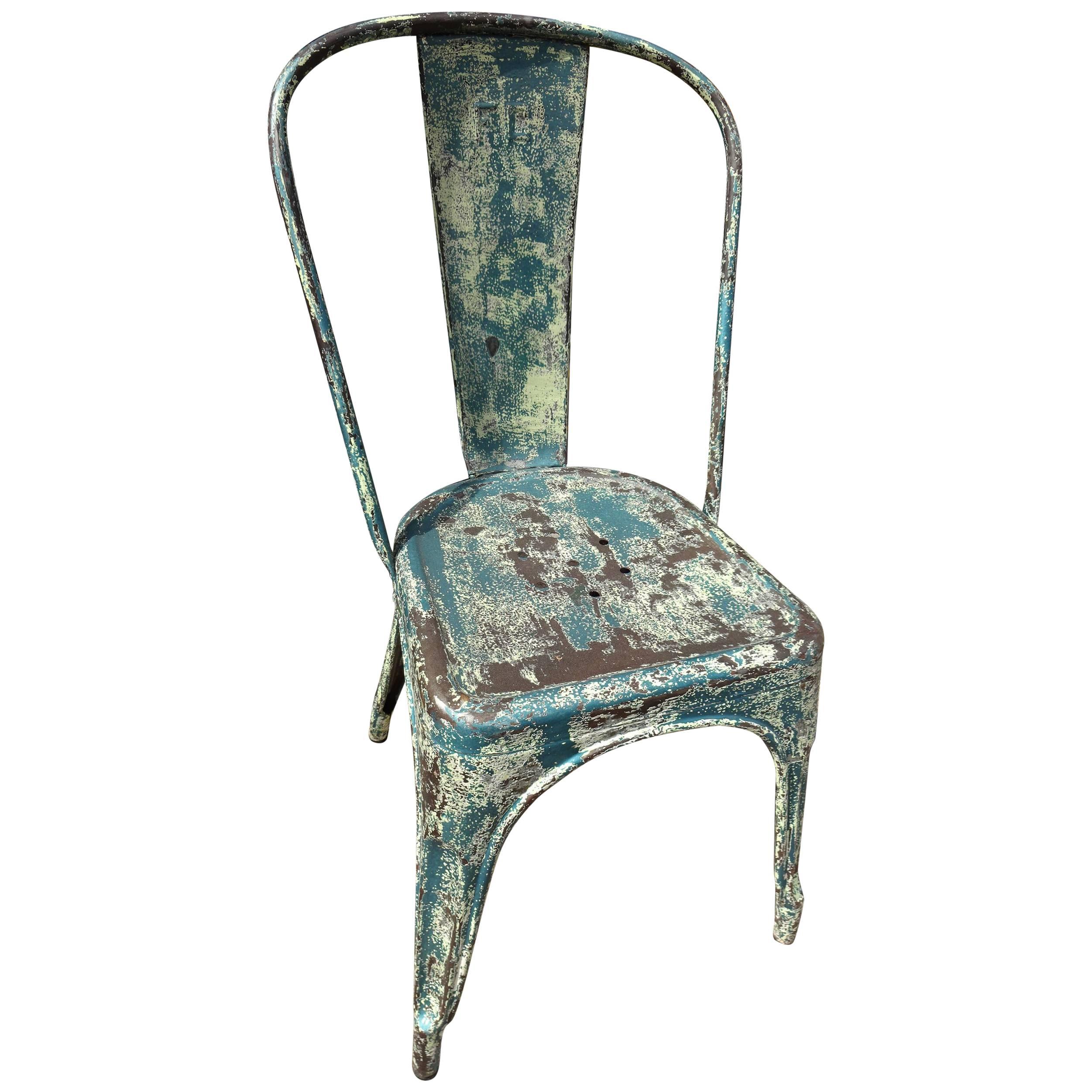 Vintage French Tolix Metal Chair at 1stDibs | tolix metal chairs