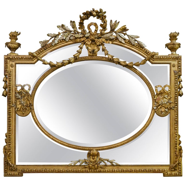 Antique French Louis XVI Gold Leaf Mirror at 1stdibs