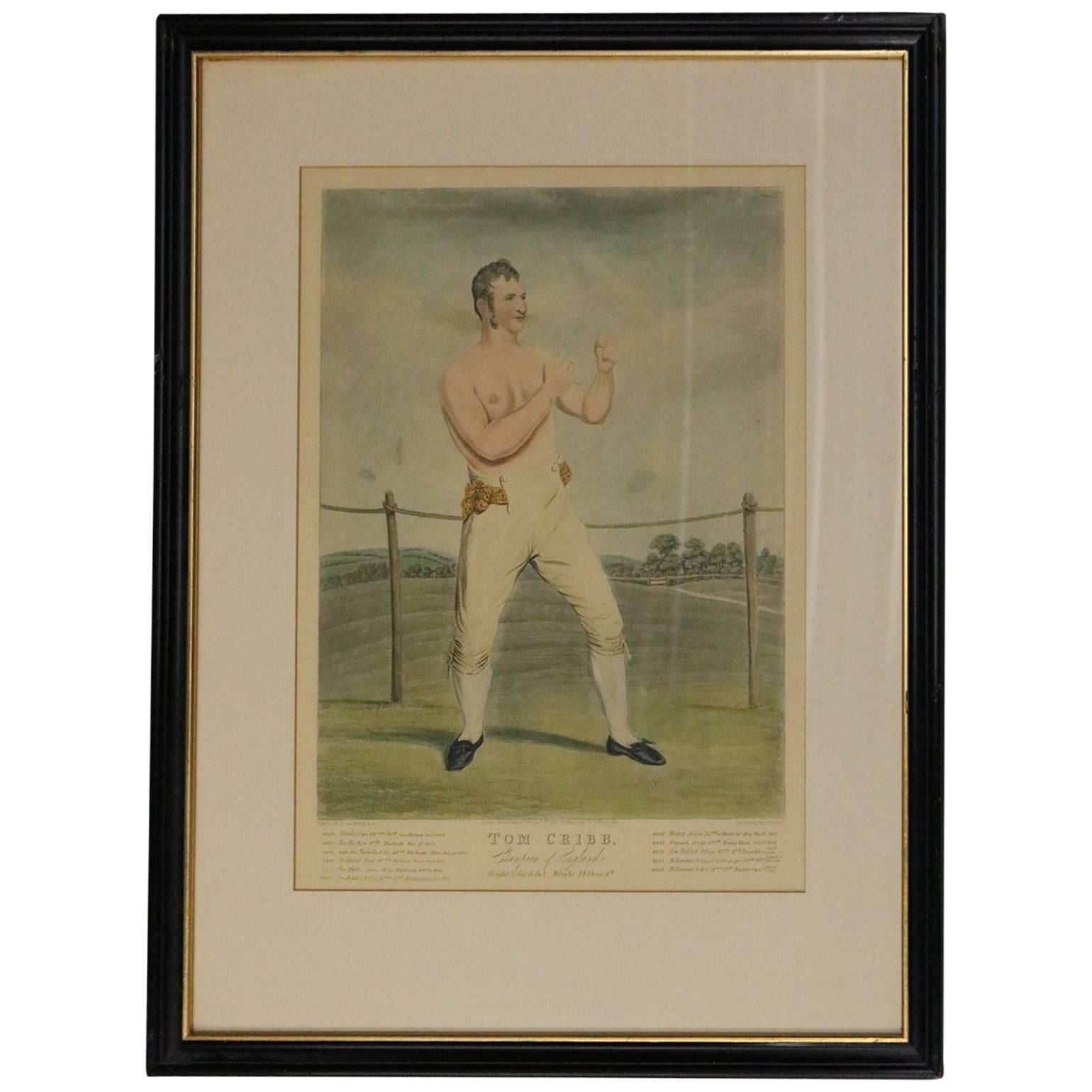 Antique English Regency Boxing Portrait "Tom Cribb, Champion of England ...
