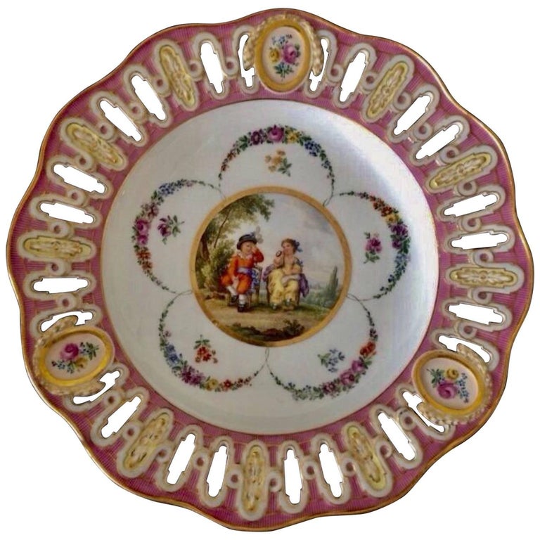 19th Century Meissen Reticulated Plate at 1stDibs