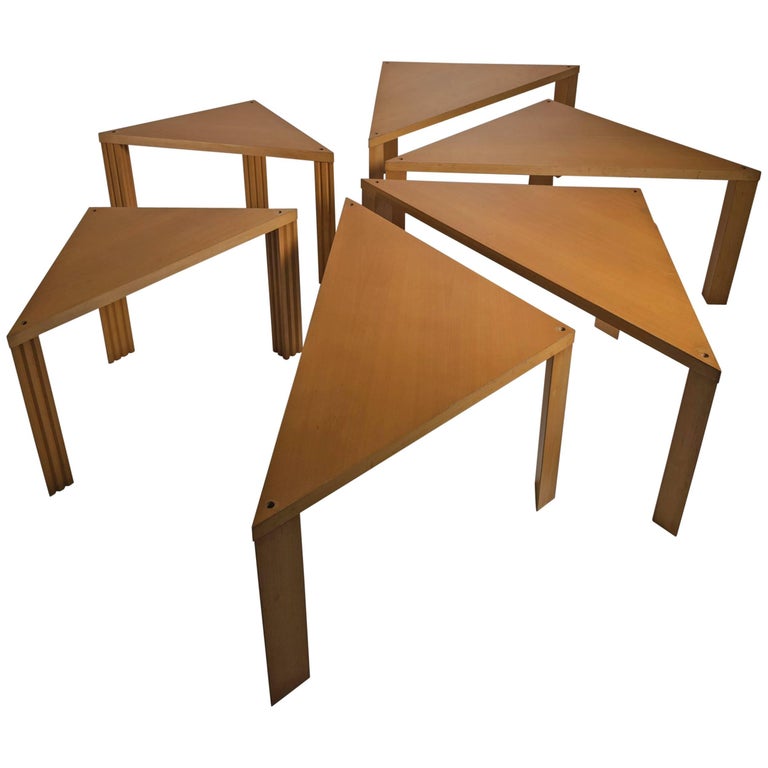 Set of Six "Tangram" Tables by Massimo Morozzi for Cassina For Sale at ...