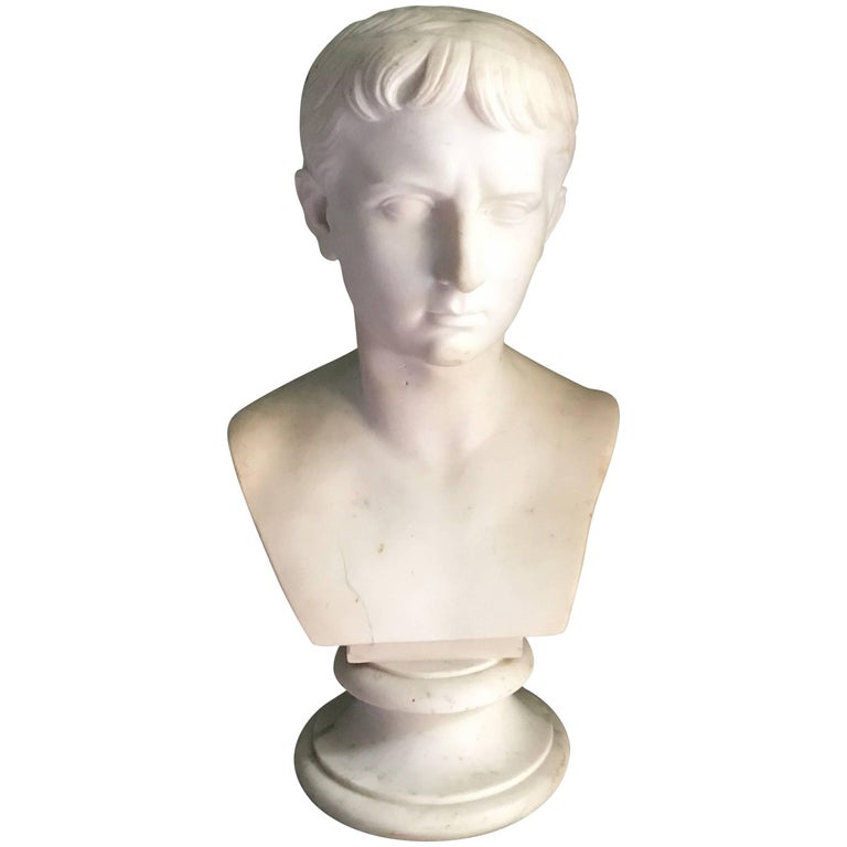 19th Century Marble Bust of Young Octavian, after Antonio Canova, 1757 ...