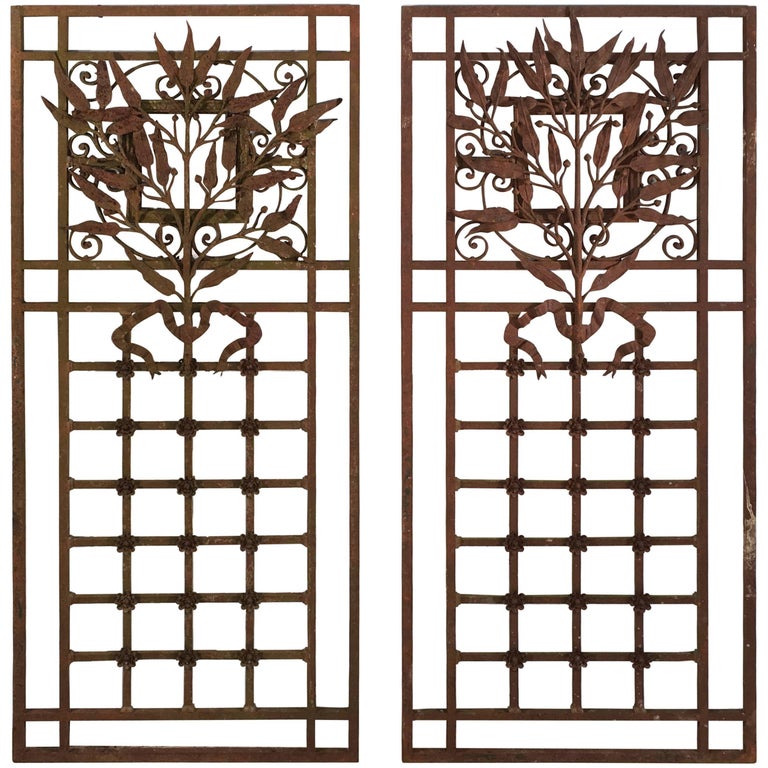Pair of Exceptional French Wrought Iron Grilles or Gates at 1stDibs