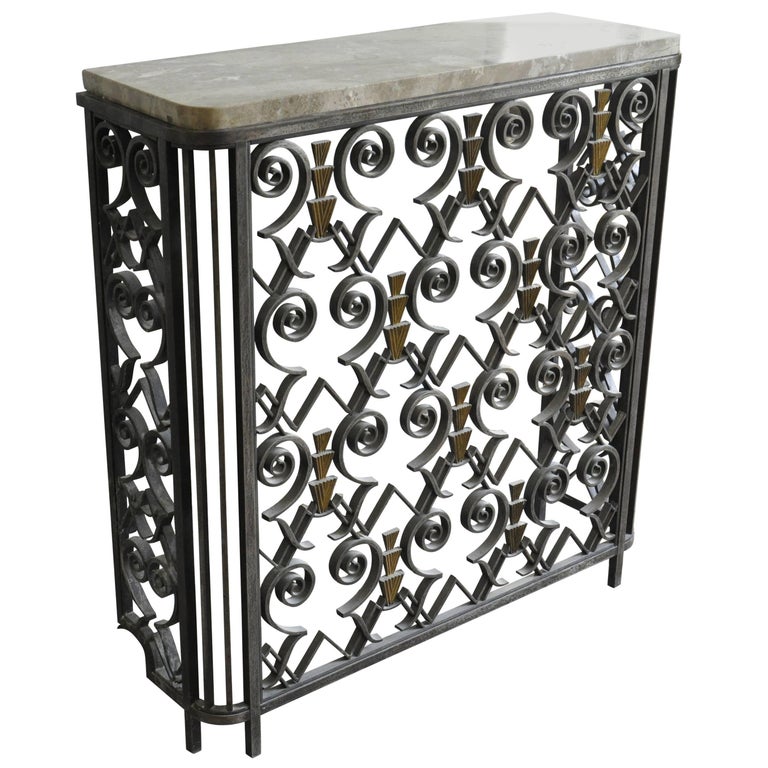 Three Rare Art Deco Radiator Covers in Wrought Iron, circa 1930 For ...