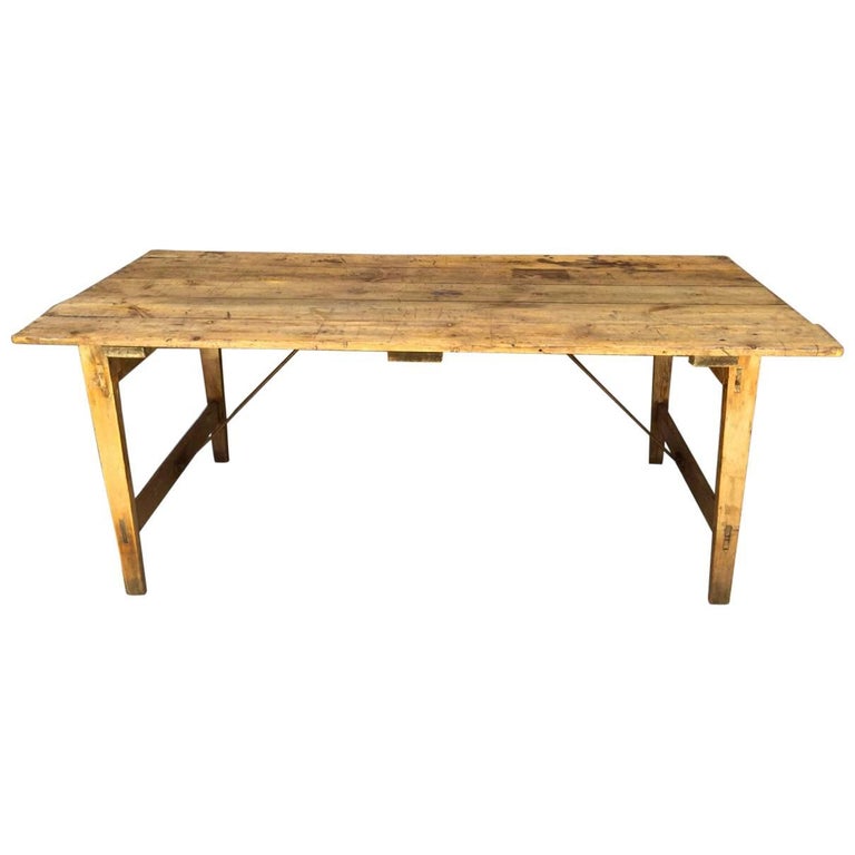 French Folding Farm or Harvest Table, circa 1850 at 1stDibs