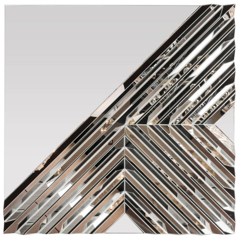 Custom Handmade Mirror with Complex Geometric Designs in Pyramidal ...