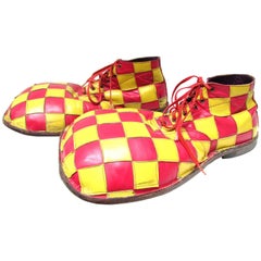 Fanciful Curly-Toed American Circus Clown Shoes at 1stdibs