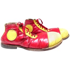 Fanciful Curly-Toed American Circus Clown Shoes at 1stdibs