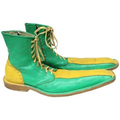 Fanciful Curly-Toed American Circus Clown Shoes at 1stdibs