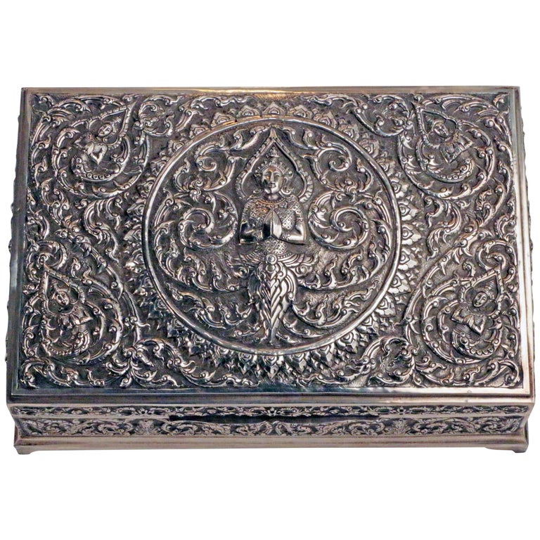 Sumptuous Sterling Silver Cigar Box at 1stDibs
