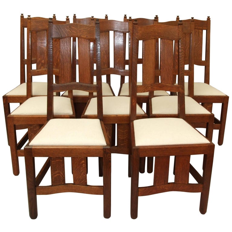 Dining Chairs W R Lethaby Oak Arts and Crafts at 1stDibs