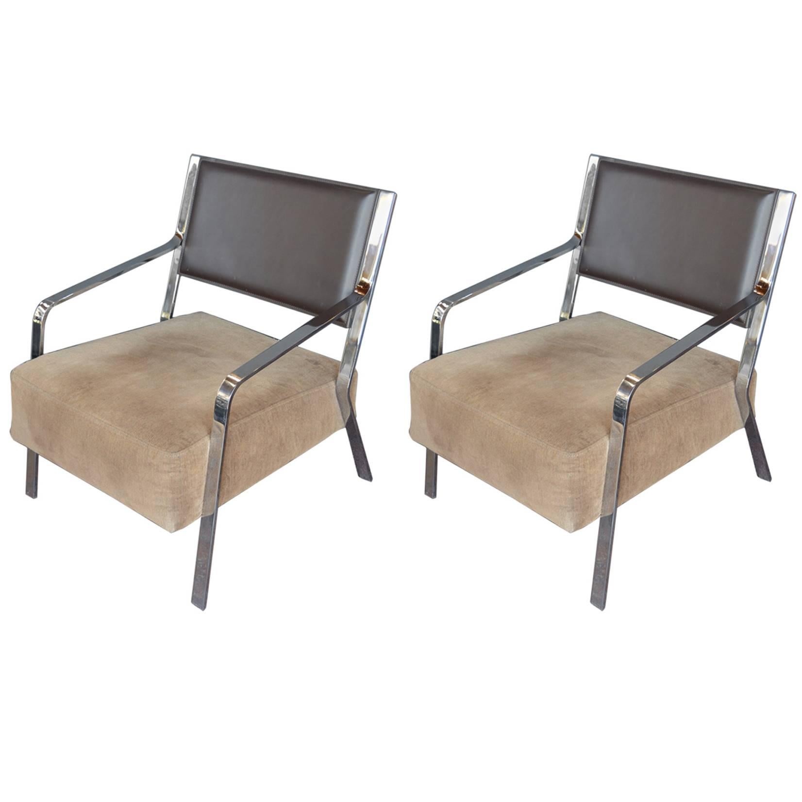 Pair of Lucite and chrome directors chairs. at 1stDibs