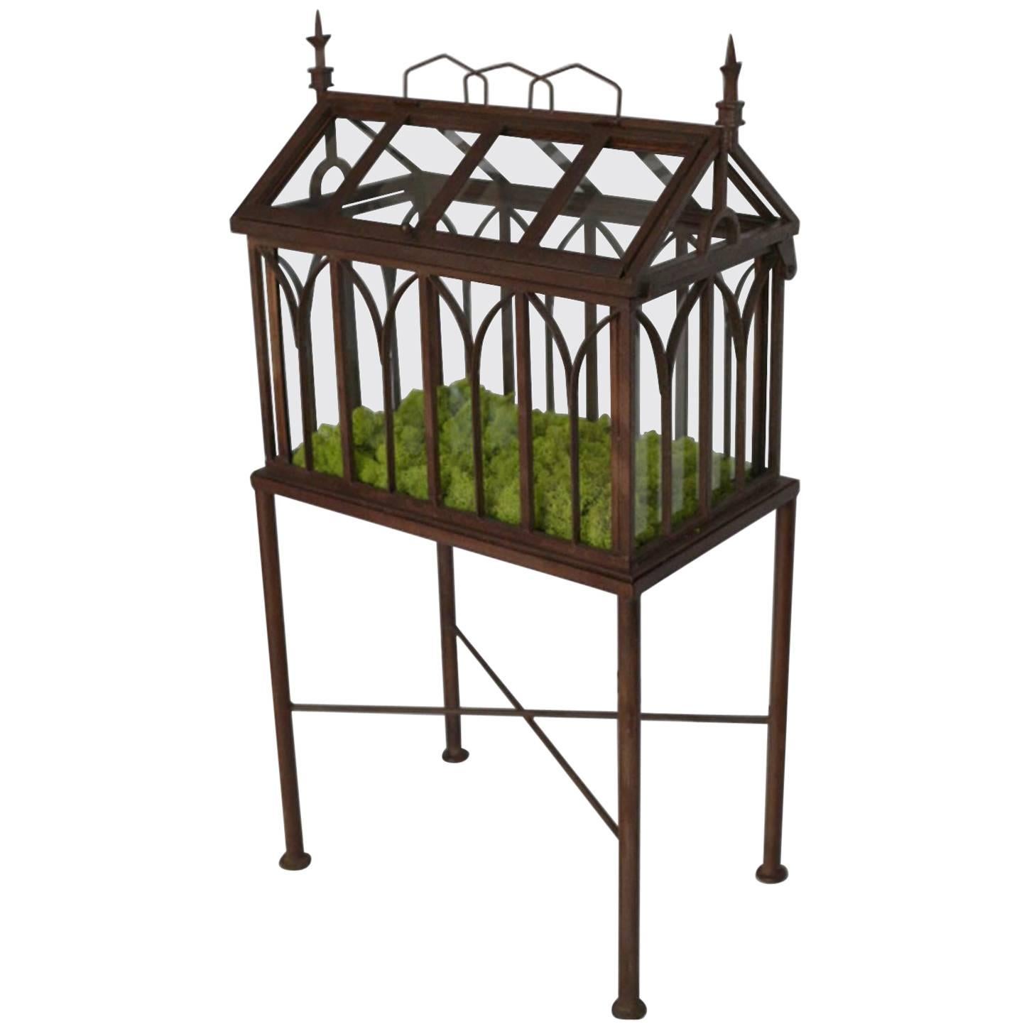 Turn of the Century Antique Wrought Iron Wardian Case on Stand, circa ...
